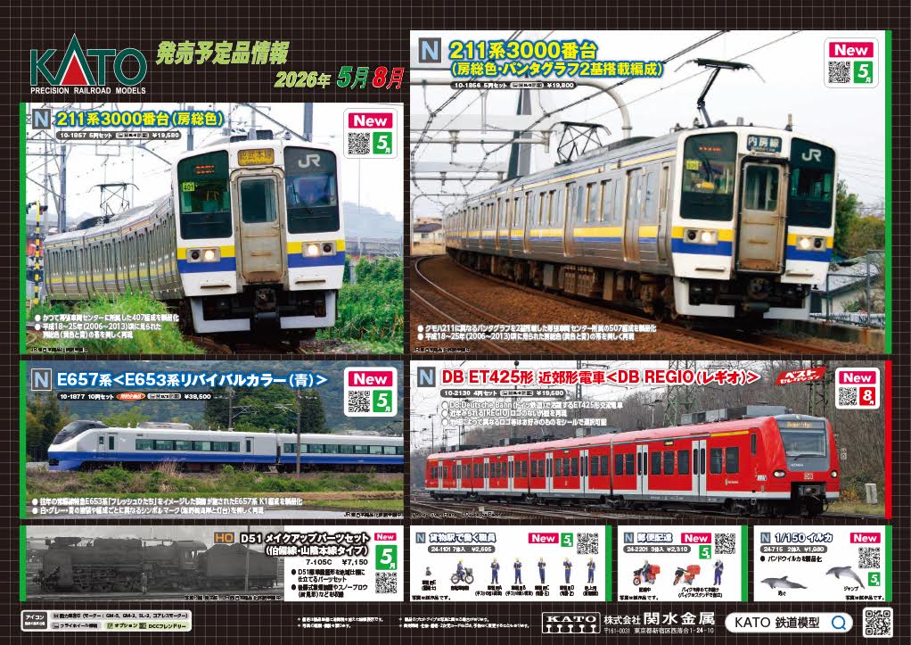 May , July 2026 Kato News – Sunset Blue Train